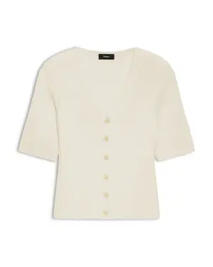 Theory Shaped Short Sleeve Cardigan