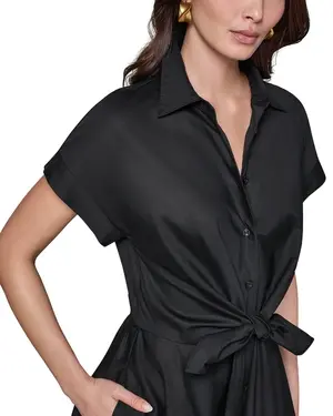 DONNA KARAN WEEKEND Donna Karan Maxi Shirt Dress - Black