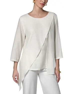 DONNA KARAN WEEKEND Donna Karan Asymmetric Layer Top - Cream