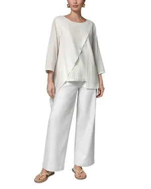 DONNA KARAN WEEKEND Donna Karan Asymmetric Layer Top - Cream