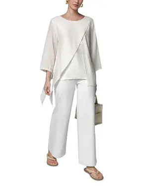 DONNA KARAN WEEKEND Donna Karan Asymmetric Layer Top - Cream