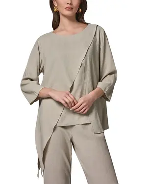 DONNA KARAN WEEKEND Donna Karan Asymmetric Layer Top - Sandstone