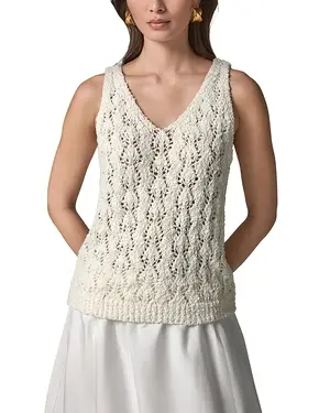 DONNA KARAN WEEKEND V-neck Sweater - Cream