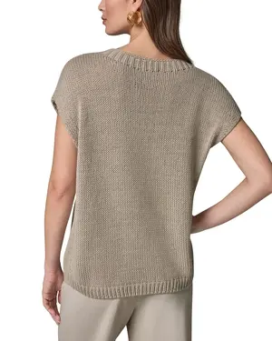 DONNA KARAN WEEKEND Embroidered Crewneck Sweater