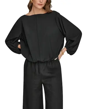 DONNA KARAN WEEKEND Donna Karan Balloon Sleeve Top - Black