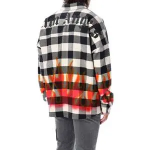 Palm Angels Fw22 Burning Logo Overshirt 'black Red