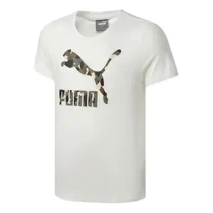 PUMA Logo Graphic T-shirt 'white Green Black - White/green/black