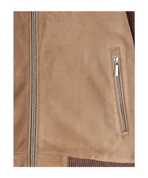 MOORER Shearling Collar Zip-up Jacket