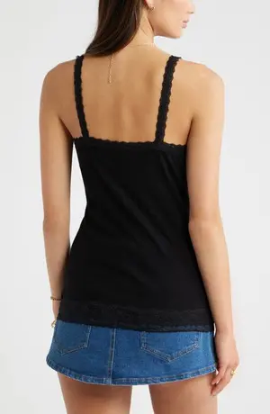 Bp. Lace Trim Camisole - Black