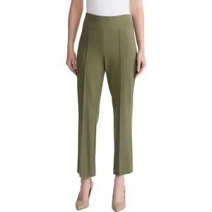 Jones New York Pintuck Pull-on Straight Leg Ankle Pants - Jasper Green