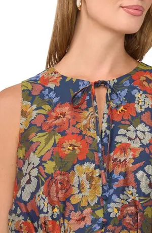 Vince Camuto Pleated Peplum Sleeveless Top