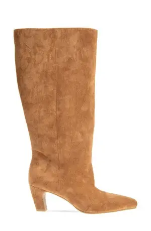 Bcbgmaxazria Xana Knee-high Slouchy Boot With Pointed Toe And Slanted Heel - Tan