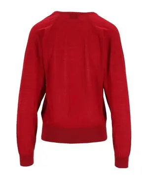 FORTE_FORTE Sheer V-neck Knitted Sweater