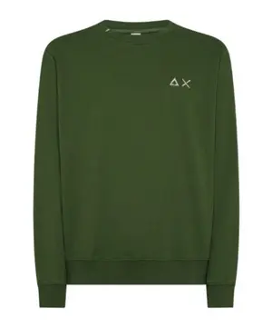SUN 68 Logo-embroidered Crewneck Sweatshirt - Dark Green