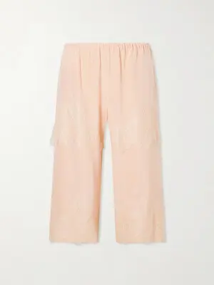 Aflalo Auden Lace-trimmed Silk-satin Shorts - Pink