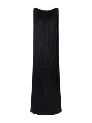 Aflalo Celestia Plissé-satin Maxi Dress - Black