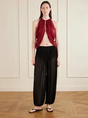 Aflalo Lolana Satin-jersey Balloon Pants - Black