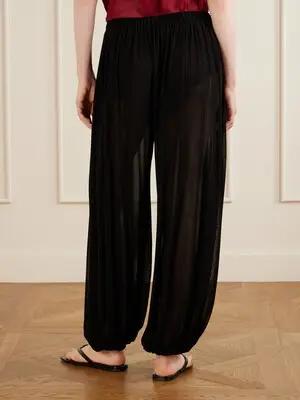 Aflalo Lolana Satin-jersey Balloon Pants - Black