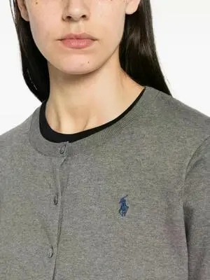 Polo Ralph Lauren Logo-embroidered Button-front Cardigan - Grey