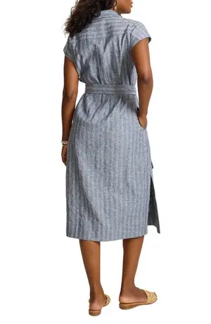 Tommy Bahama Textured Dobby Midi Shirtdress