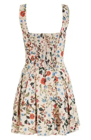 Agua Bendita Kristen Floral Pleated Minidress - Multicolor