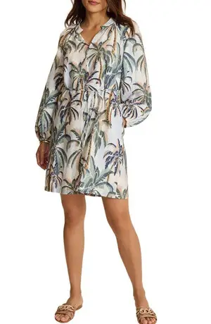 Tommy Bahama Palm Oasis Long Sleeve Short Dress - Opal Surf