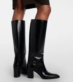 Saint Laurent Julia Leather Knee-high Boots