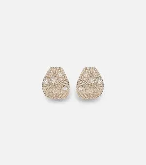 STONE AND STRAND Keepsake 14kt Huggie Earrings With Diamonds - Gold