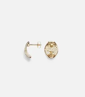 STONE AND STRAND Keepsake 14kt Huggie Earrings With Diamonds