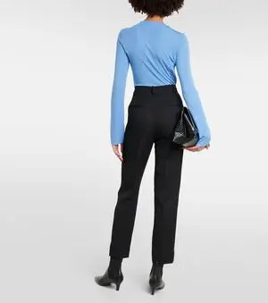 Victoria Beckham High-rise Wool-blend Straight Pants