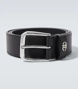 Gucci Gg Leather Belt - Black