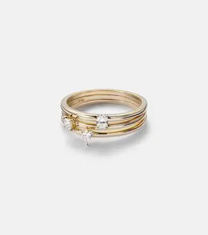 STONE AND STRAND 14kt Yellow Diamond Stacked Ring
