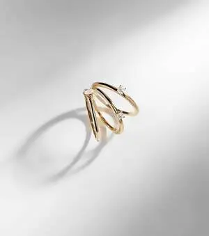 STONE AND STRAND 14kt Yellow Diamond Stacked Ring
