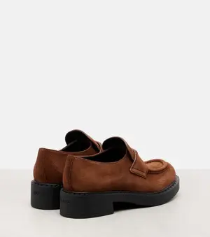 Prada Chocolate Suede Loafers