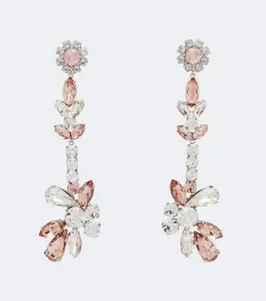 Erdem Crystal Drop Earrings - Pink