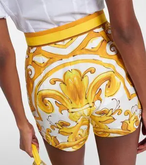 Dolce & Gabbana Majolica High-rise Cotton Shorts