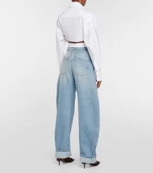 Alaïa Cropped Cotton Poplin Shirt