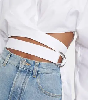 Alaïa Cropped Cotton Poplin Shirt