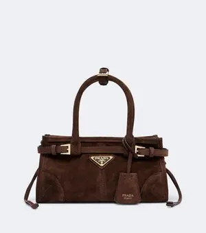 Prada Bonnie Mini Suede Tote Bag - Brown