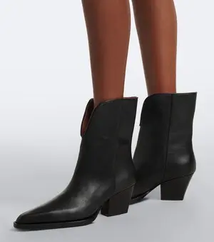 Paris Texas Jane Leather Cowboy Boots - Black