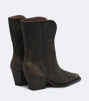 Paris Texas Jane Leather Cowboy Boots - Brown