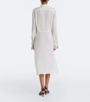 Fendi Chevron Jacquard Silk Midi Dress