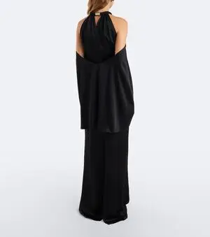Stella McCartney Caped Satin Halterneck Gown