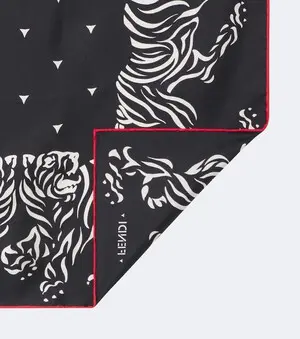 Fendi Printed Silk Scarf - Black