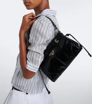 Prada Bonnie Small Leather Shoulder Bag - Black