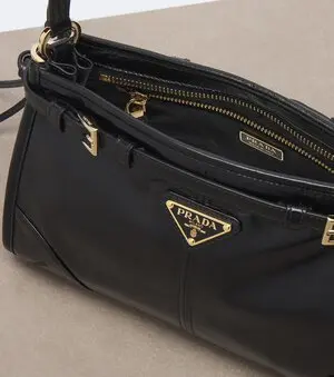 Prada Bonnie Small Leather Shoulder Bag - Black