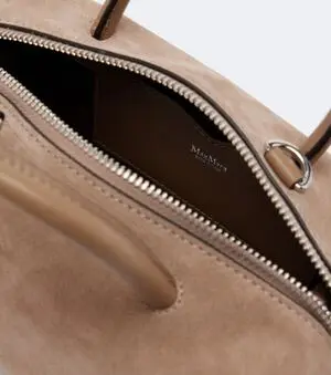 Max Mara Small Suede Top-handle Bag - Beige