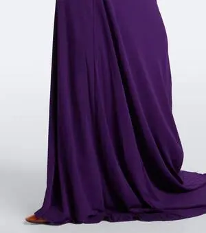 Alex Perry Draped Halterneck Gown - Purple