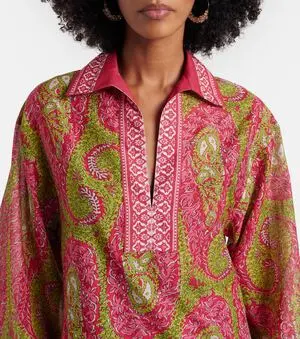 Etro Printed Cotton And Silk Tunic - Multicoloured