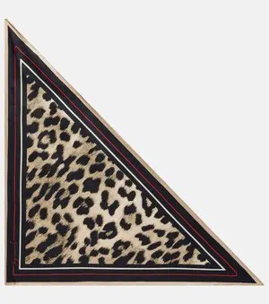 Givenchy Leopard-print Silk Scarf - Beige